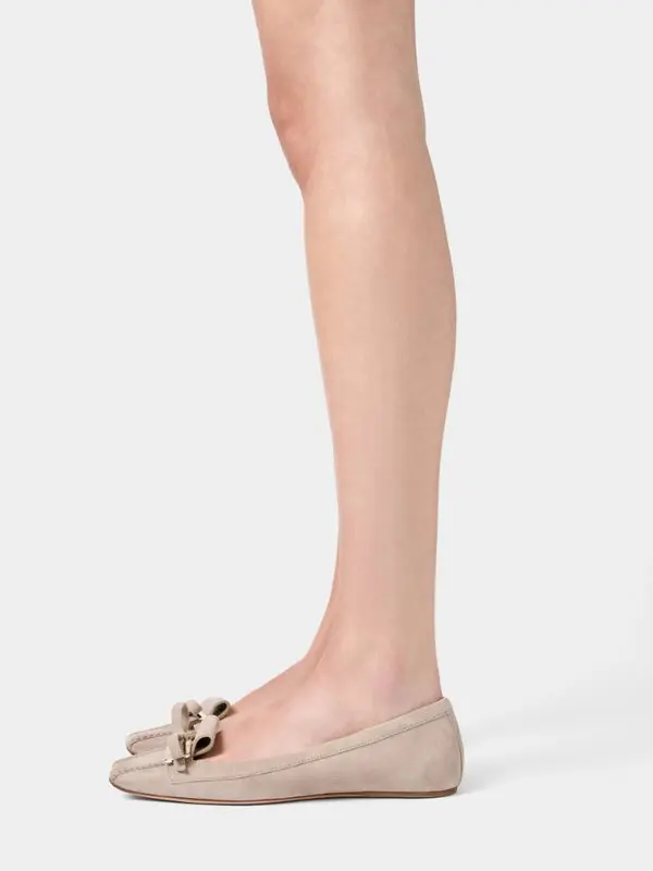 ROGER VIVIER Suede Virgule Ballerinas With Bow Detailing