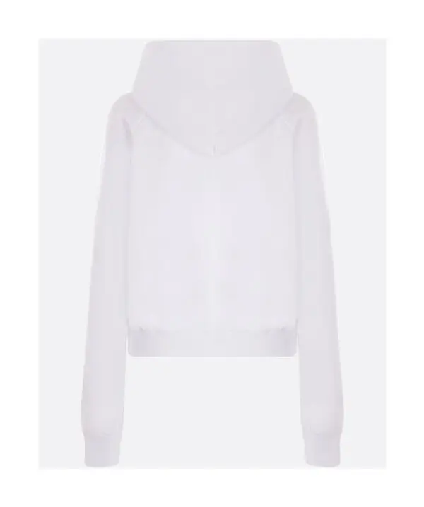 Prada Logo Printed Long-sleeved Hoodie - White