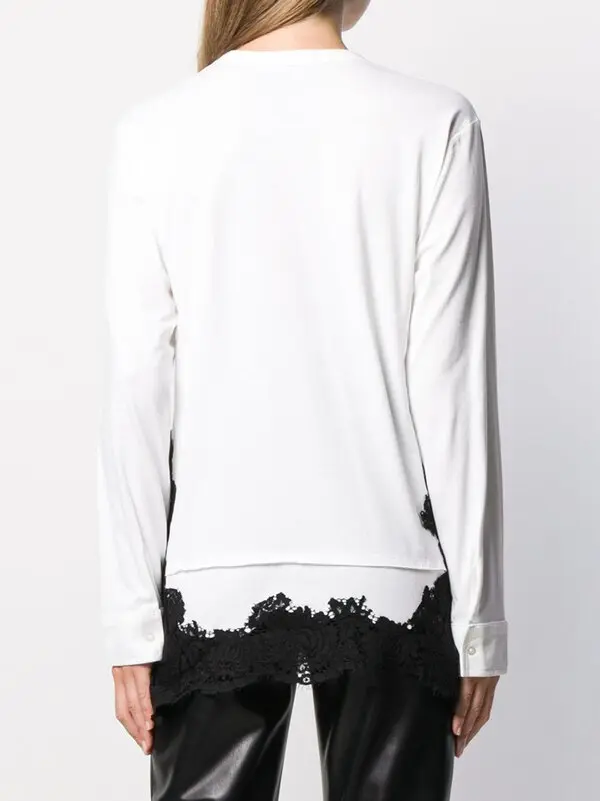 Philosophy Di Lorenzo Serafini Embroidered Lace Trim T-shirt
