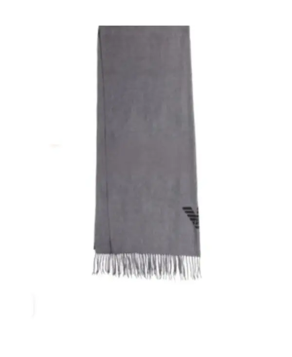 Emporio Armani Scarf With Logo - Gray
