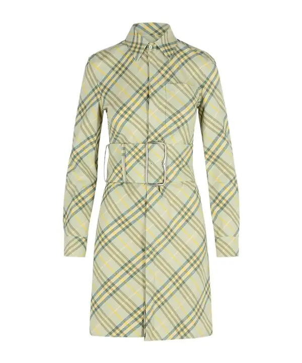Burberry Checked Belted Waist Shirt Dress