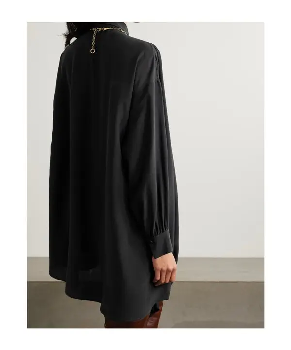 Chloé Long Sleeve High Collar Dress
