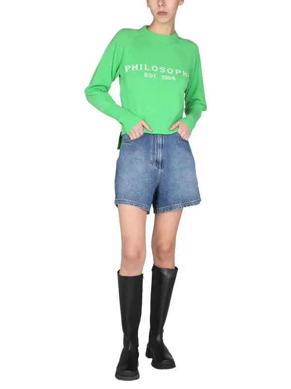 Philosophy Di Lorenzo Serafini Intarsia-knit Logo Pullover