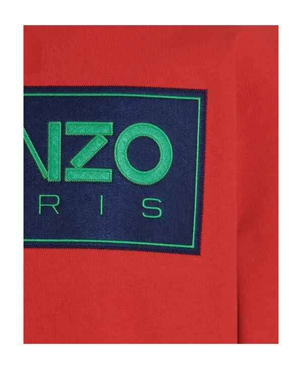 Kenzo Logo Patch Crewneck Sweatshirt - Red