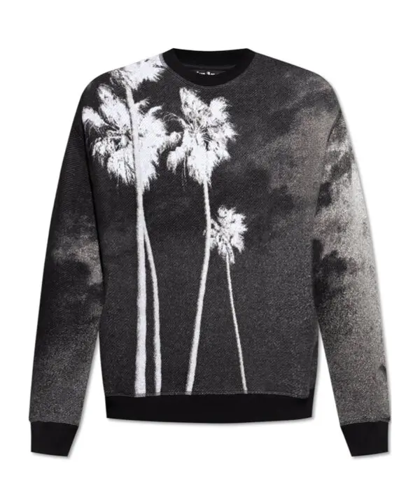 Palm Angels Graphic Printed Sweatshirt - Black