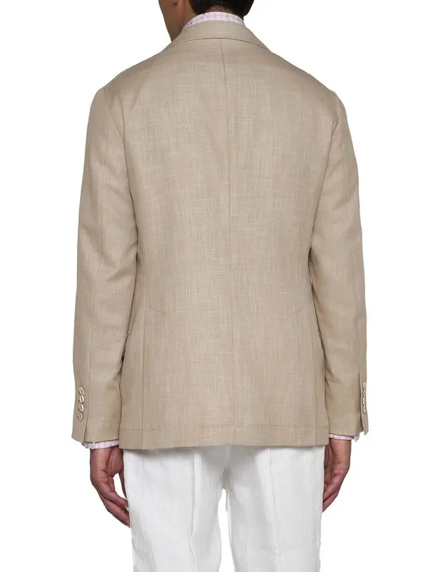 Brunello Cucinelli Single Breasted Tailored Blazer - Nude