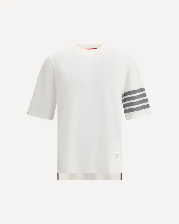 Thom Browne Jersey 4-bar Short Sleeve T-shirt - White