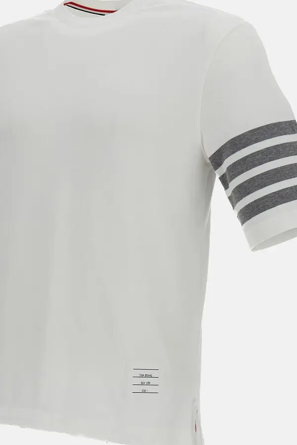 Thom Browne Jersey 4-bar Short Sleeve T-shirt - White