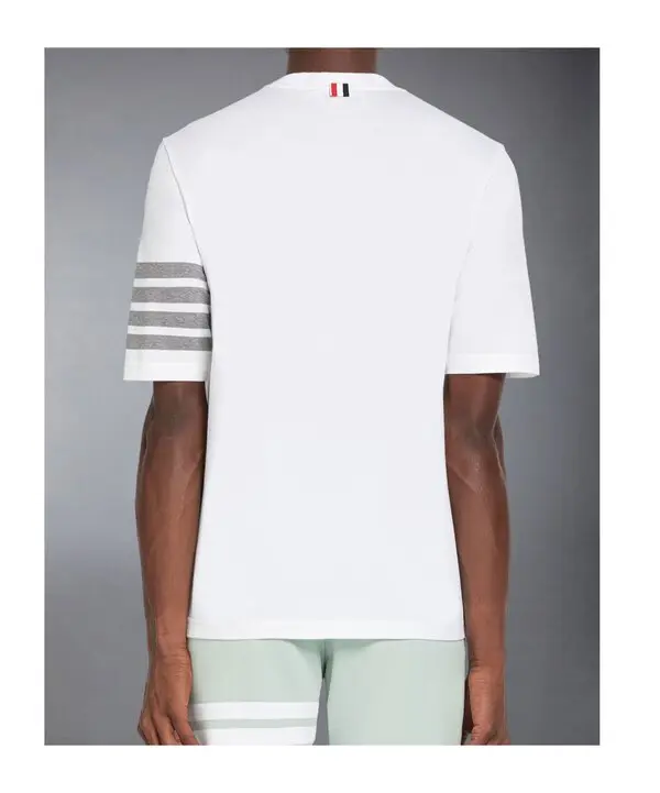 Thom Browne Jersey 4-bar Short Sleeve T-shirt - White