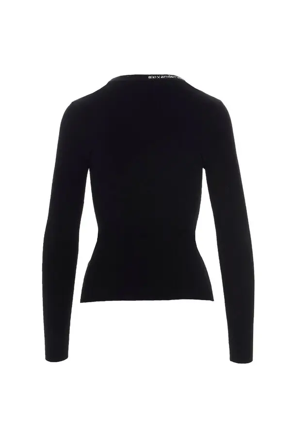 Alexander Wang Logo Tape Scoop Neck Top