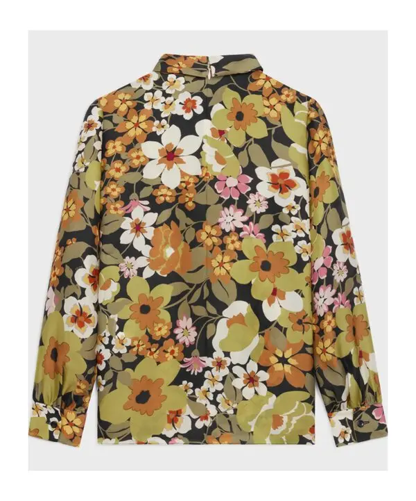 Celine Silk Organza Lavalliere Blouse With Bow