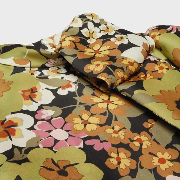 Celine Silk Organza Lavalliere Blouse With Bow