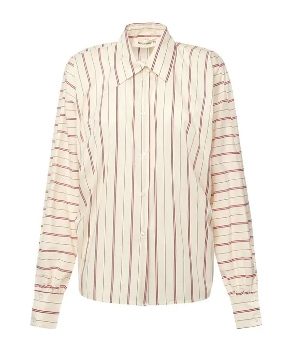 NINE MINUTES Striped Button-up Shirt