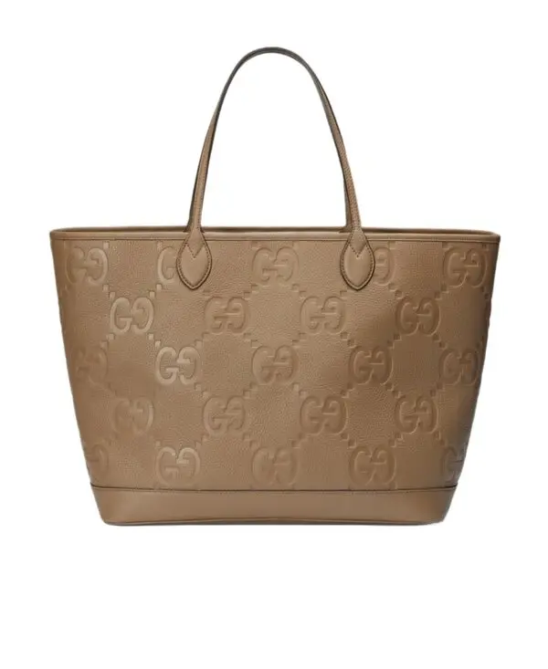 Gucci All-over Logo Embossed Shopper Tote Bag - Brown