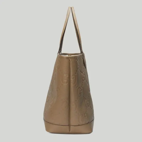 Gucci All-over Logo Embossed Shopper Tote Bag - Brown