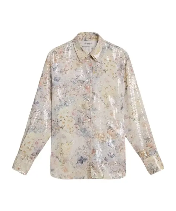 GOLDEN GOOSE Sequin Floral Print Shirt - Multi-color