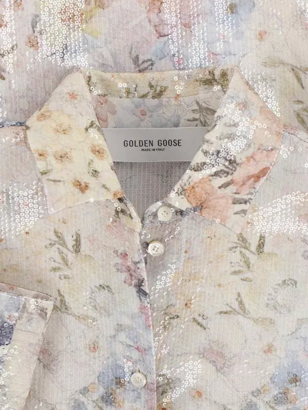 GOLDEN GOOSE Sequin Floral Print Shirt - Multi-color