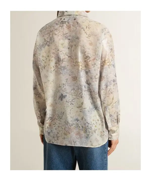 GOLDEN GOOSE Sequin Floral Print Shirt - Multi-color