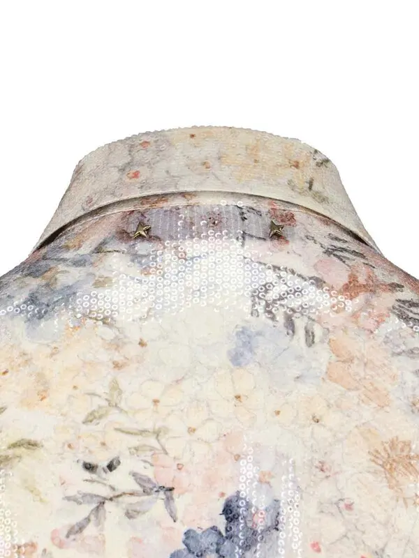 GOLDEN GOOSE Sequin Floral Print Shirt - Multi-color