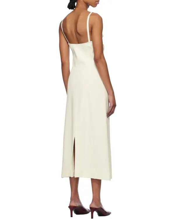 JIL SANDER Sleeveless Plunging V-neck Midi Dress
