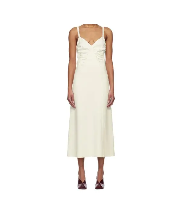 JIL SANDER Sleeveless Plunging V-neck Midi Dress