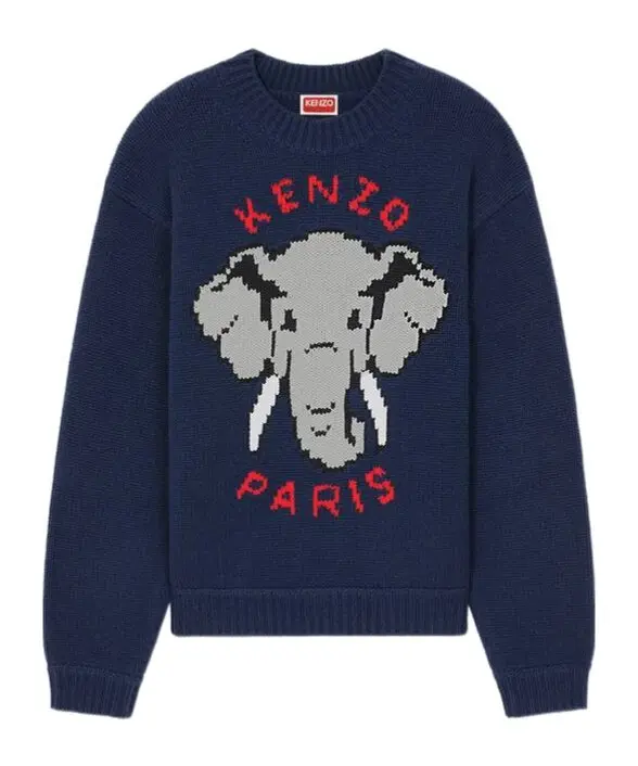 Kenzo Elephant Logo Wool Jumper - Black