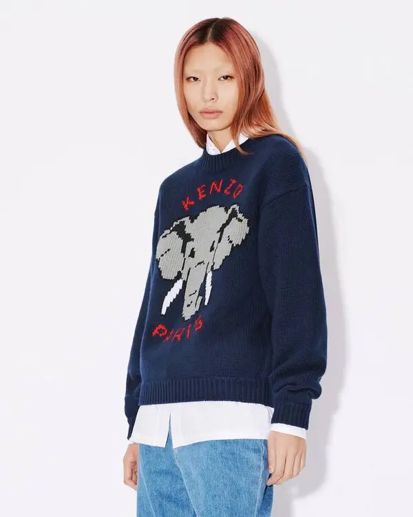 Kenzo Elephant Logo Wool Jumper