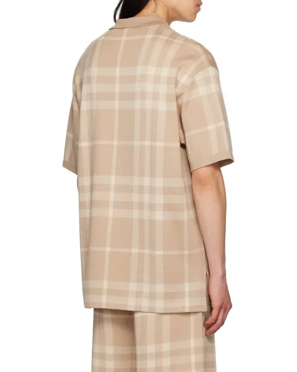 Burberry Check Silk Wool Jacquard Polo Shirt