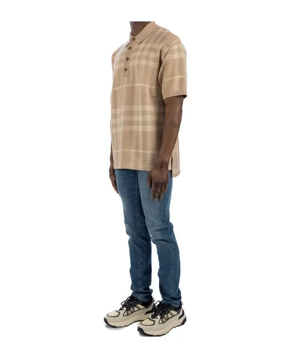 Burberry Check Silk Wool Jacquard Polo Shirt