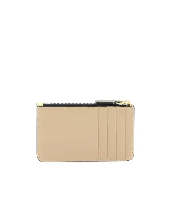 Marni Saffiano Logo Printed Card Case - Yellow