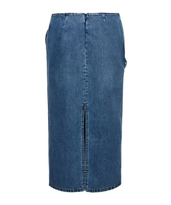 Magda Butrym Rose Detail Denim Midi Skirt