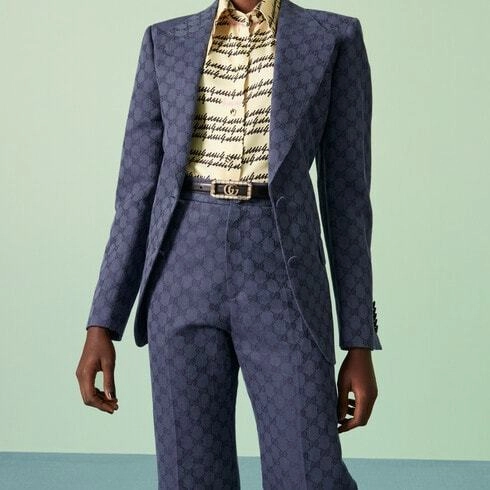 Gucci Embellished Double G Thin Belt