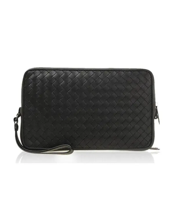 Bottega Veneta Logo Clutch - Black