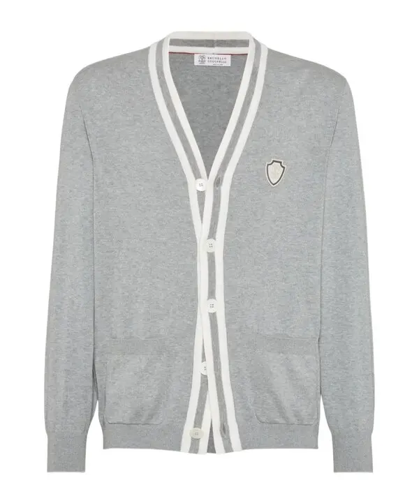 Brunello Cucinelli Cotton Cardigan With Ribbed Details