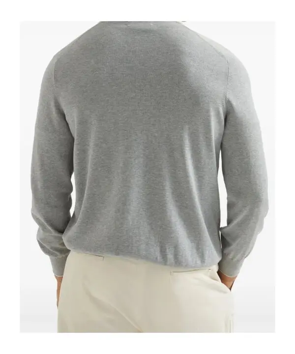Brunello Cucinelli Cotton Cardigan With Ribbed Details