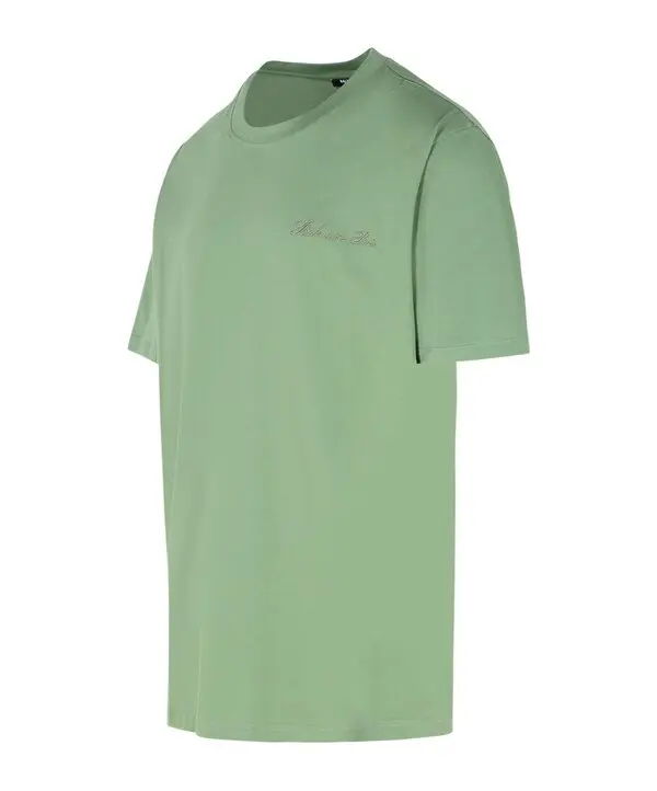 Balmain Logo Embroidered Crewneck T-shirt - Green