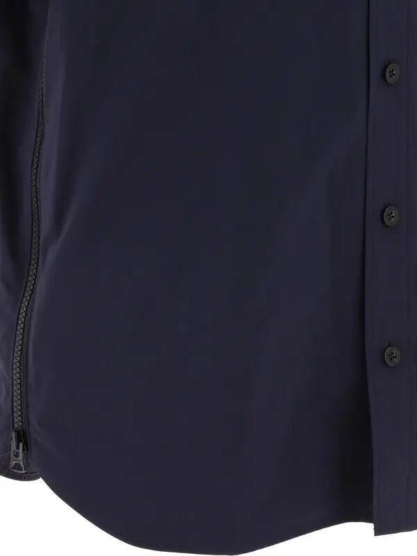 Sacai Zip-pocket Detailed Short Sleeved Buttoned Shirt - Black