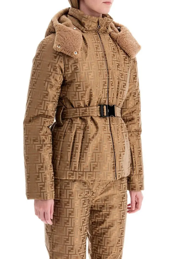 Fendi Ski Belted Monogrammed Jacket - Light Brown