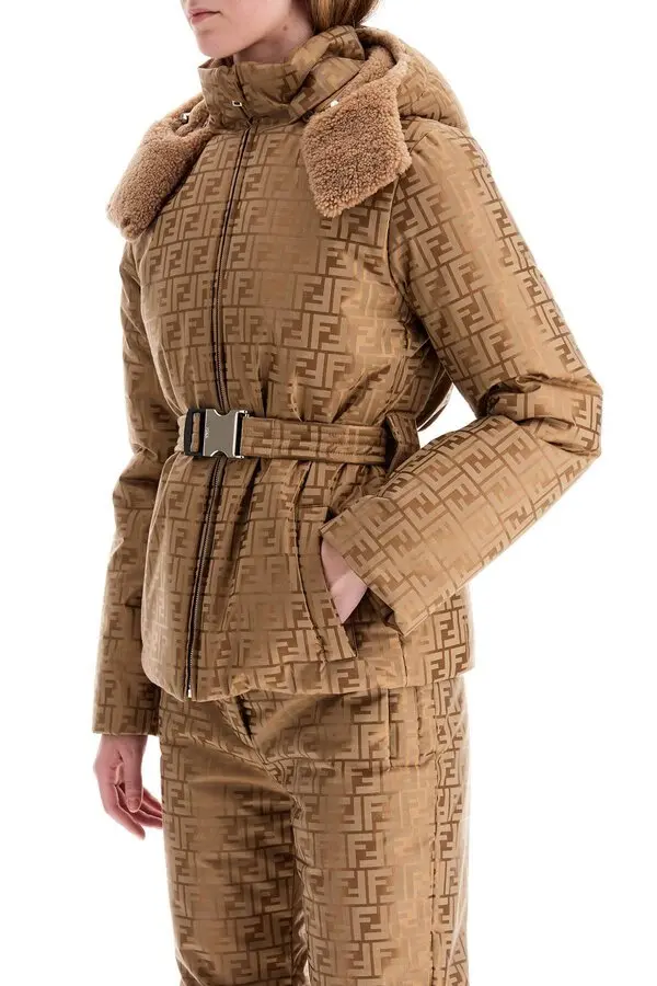 Fendi Ski Belted Monogrammed Jacket - Light Brown