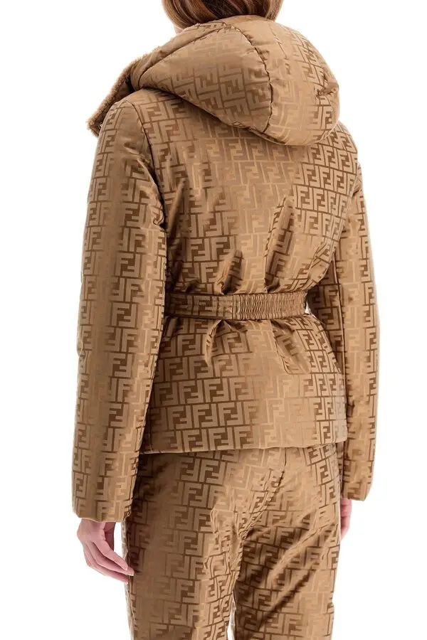 Fendi Ski Belted Monogrammed Jacket - Light Brown