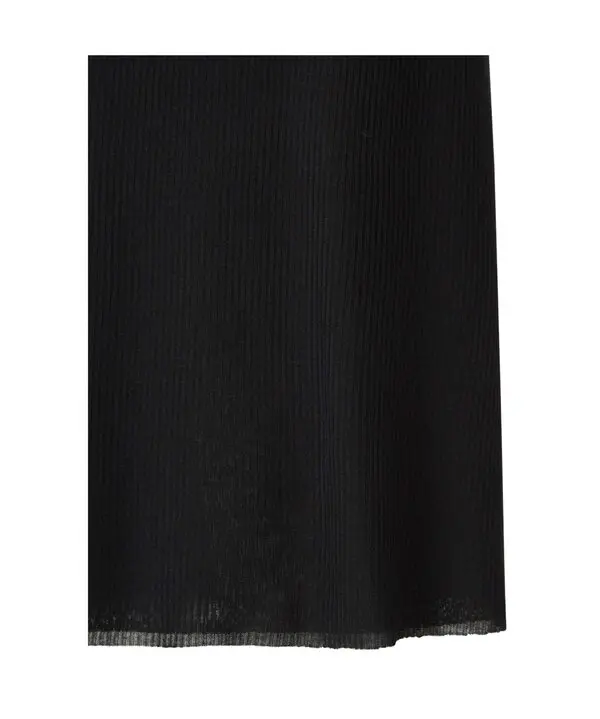 Khaite Fine-ribbed Midi Skirt With Raw Edge Hem