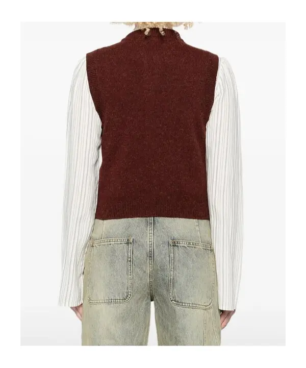 A.p.c. Cable-knit Button-front Vest - Brown