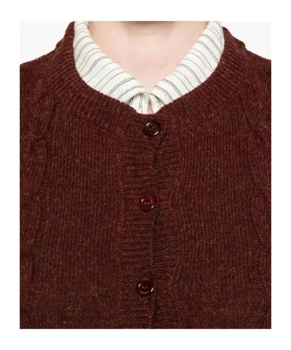 A.p.c. Cable-knit Button-front Vest - Brown