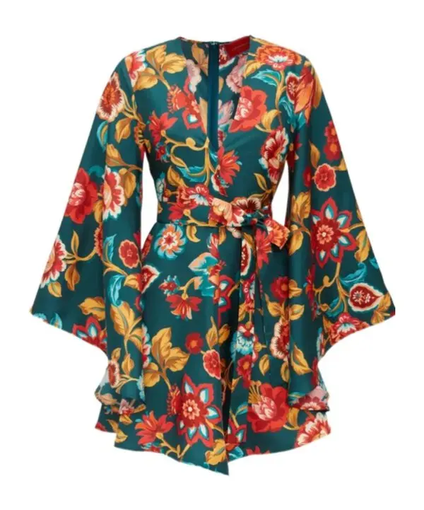 La DoubleJ Mini Magnifico Dress With Bell Sleeves And V-neck - Multicolor