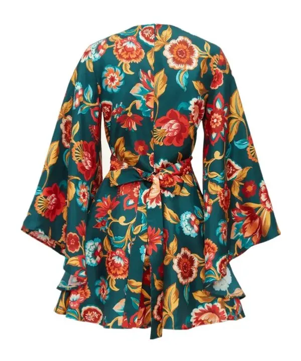La DoubleJ Mini Magnifico Dress With Bell Sleeves And V-neck - Multicolor