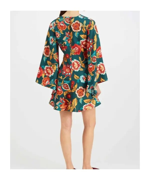 La DoubleJ Mini Magnifico Dress With Bell Sleeves And V-neck - Multicolor