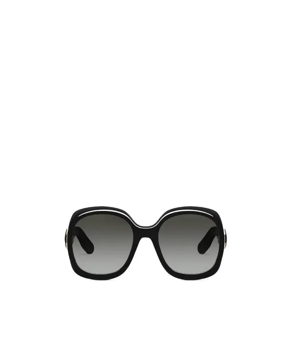 Dior Lady 95.22 R2i Round Frame Sunglasses - Black