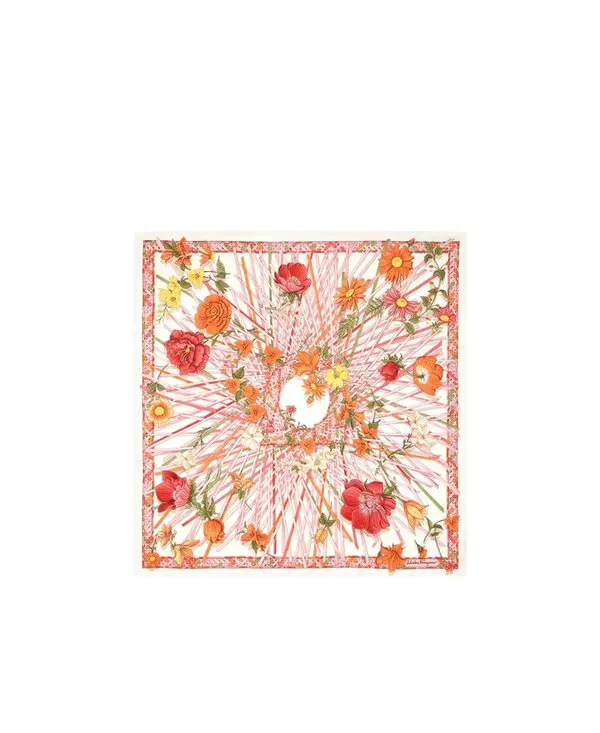 FERRAGAMO Floral-printed Finished Edge Scarf - Multicolor