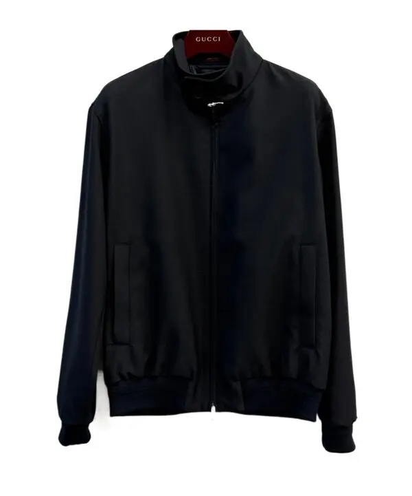 Gucci Zip-up Jacket With Button Collar - Black