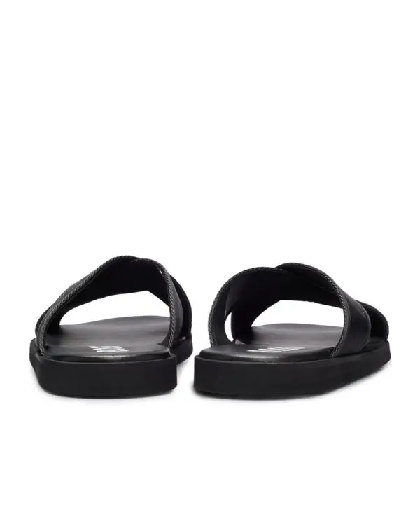 Hugo Boss Logo-print Leather Slides